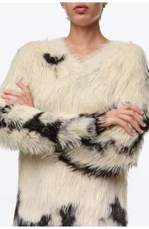 Bimba Y Lola Fur V-neck Sweater