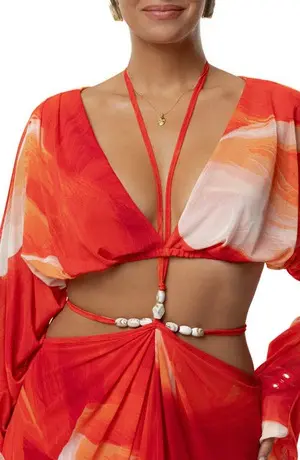 JLUXLABEL Selene Draped Crop Top