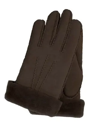 KESSLER Hand-sewn Premium Lamb Fur Gloves - Dark Brown