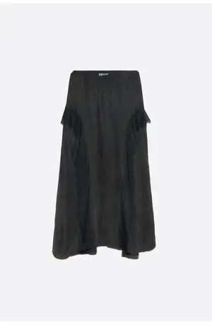 Bimba Y Lola Fluid Midi Skirt With Lace Trim