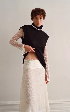 MEL USINE Argile Funnel-neck Peasant Tunic