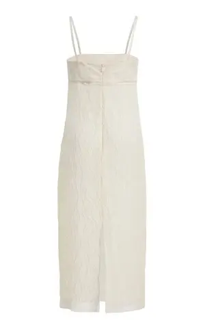 MEL USINE Sureau Cotton-blend Intarsia Banner Slip Dress