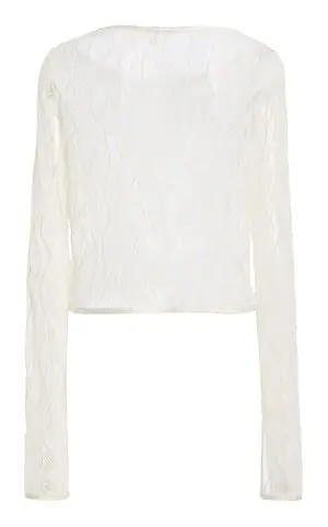 MEL USINE Brume Cotton-blend Sutured Lace Top