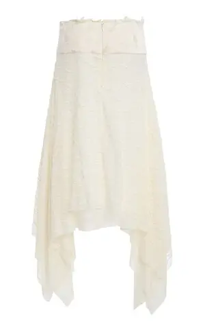 MEL USINE Lisiere Cotton-blend Sutured Lace Midi Skirt