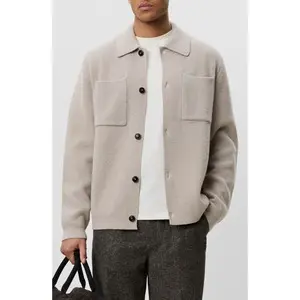 LES DEUX Milano Knit Wool Overshirt - Light Sand