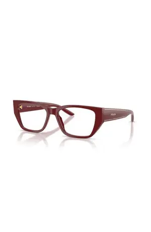 Prada 53mm Rectangle Optical Glasses - Brown