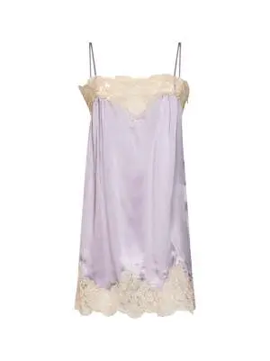 Chloé Purple Washed Silk Satin Thin-strap Mini Dress - Multicolor