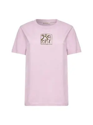 Marni Quartz Cotton Frame Logo T-shirt - Multicolor