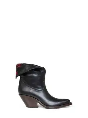 Chloé Black Semi-shiny Calfskin Leather Azelan Ankle Boots - Multicolor