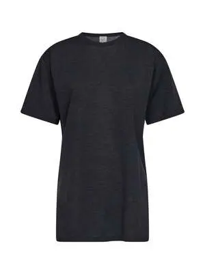 TOTEME Charcoal Mélange Oversized Lyocell And Cashmere Knit T-shirt - Multicolor