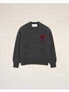 AMI Paris Crewneck Sweater With Contrasted De Coeur - Multicolor