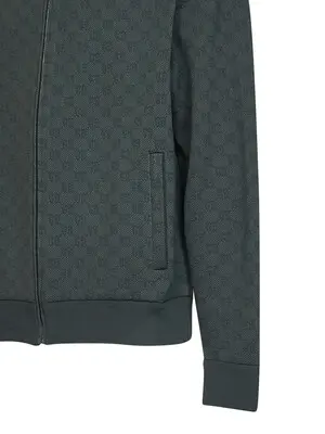 Gucci Dark Green Technical Gg Jersey Zipped Tracktop