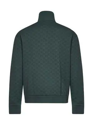 Gucci Dark Green Technical Gg Jersey Zipped Tracktop