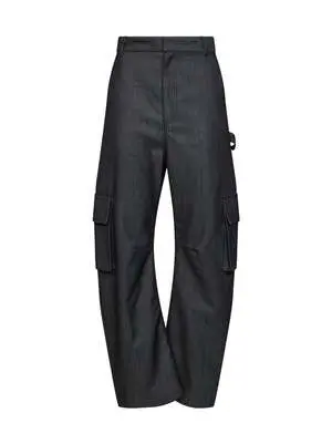 Balenciaga Dark Navy Twill Relaxed Cargo Pants - Multicolor