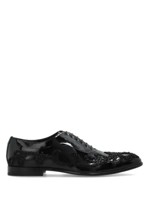 Dolce & Gabbana Leather Lace-up Shoes With Embellishments