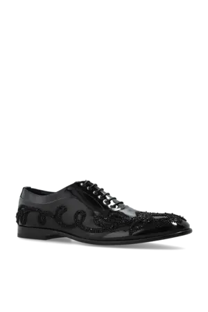 Dolce & Gabbana Leather Lace-up Shoes With Embellishments