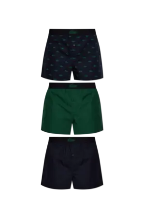 Lacoste Three-pack Of Cotton Boxers - Multicolour