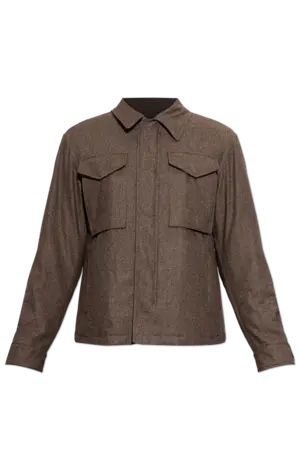 Eleventy Insulated Jacket With Pockets - Brown