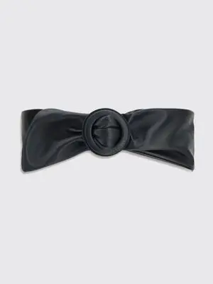 Jacquemus Wide Lambskin Leather Belt With Plaque Closure