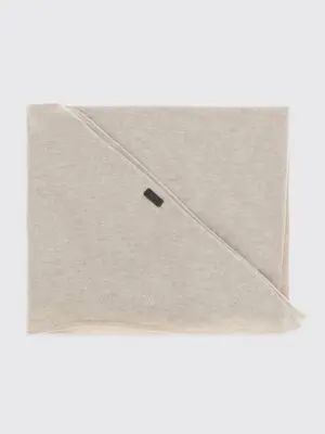 Brunello Cucinelli Cashmere Scarf With Monili Detail And Raw-cut Hem - Beige