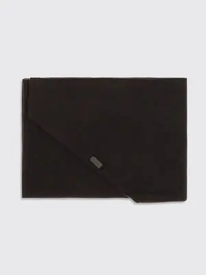Brunello Cucinelli Cashmere Scarf With Monili Detail And Raw-cut Hem - Coffee