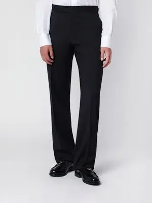 LARDINI Straight-leg Tailored Trousers In Pure Virgin Wool