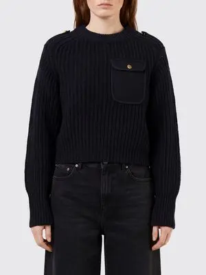 Pinko Wool And Alpaca Blend Jumper With Epaulettes And Pockets