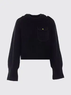 Pinko Wool And Alpaca Blend Jumper With Epaulettes And Pockets