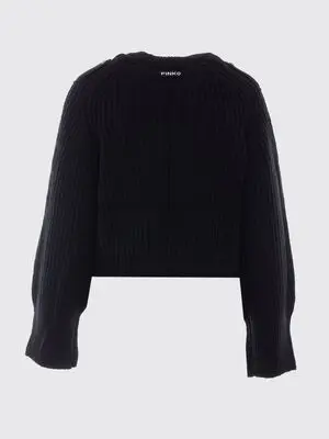 Pinko Wool And Alpaca Blend Jumper With Epaulettes And Pockets