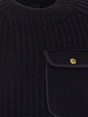 Pinko Wool And Alpaca Blend Jumper With Epaulettes And Pockets