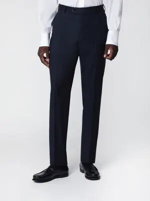 LUIGI BIANCHI Single-breasted Pure Virgin Wool Suit With Notch Lapels - Blue