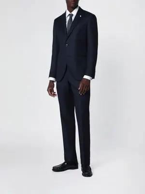 LUIGI BIANCHI Single-breasted Pure Virgin Wool Suit With Notch Lapels
