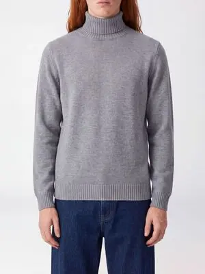 DRUMOHR Pure Wool Long-sleeved Turtleneck Jumper With Ribbed Trims Grey