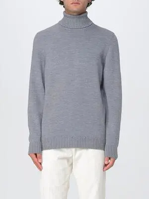 DRUMOHR Pure Wool Long-sleeved Turtleneck Jumper With Ribbed Trims - Grey