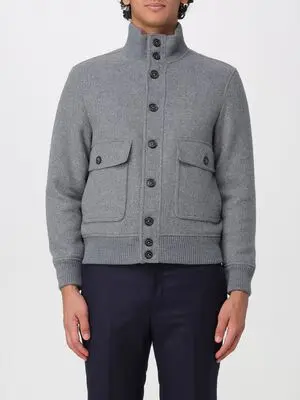 BROOKSFIELD Wool Blend Bomber Jacket With High Collar And Ribbed Hems