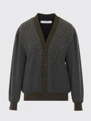 GOLDEN GOOSE V-neck Virgin Wool Blend Cardigan With Crystals