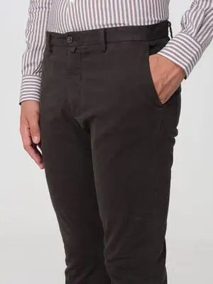 BROOKSFIELD Slim Fit Chino Trousers In Stretch Cotton Twill With Slash Pockets - Brown