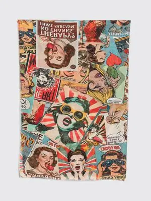 Faliero Sarti Graphic Print 100% Cashmere Scarf With Fringed Edges - Multicolor