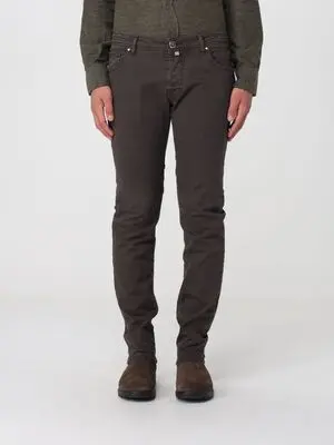 JACOB COHЁN Nick Slim Fit Five-pocket Trousers In Cotton Blend - Brown