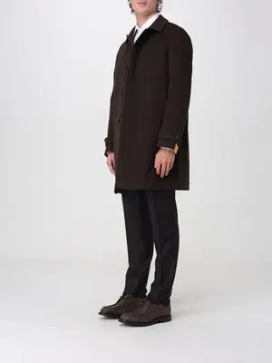 Tagliatore Alton Single-breasted Knee-length Coat In Wool With Concealed Closure - Brown