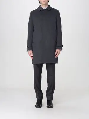 Tagliatore Alton Single-breasted Knee-length Coat In Wool With Concealed Closure - Grey