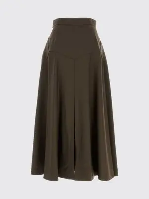 Burberry High-waisted Pure Wool Midi Wrap Skirt With Side Buckle