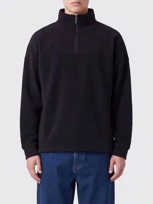 Jacquemus Rond Carré Cotton Sweatshirt With High Neck And Half-zip - Black