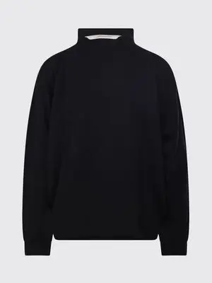 Jacquemus Rond Carré Cotton Sweatshirt With High Neck And Half-zip - Black