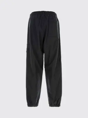Stone Island Wool Flannel Jogging Trousers With Compass Logo