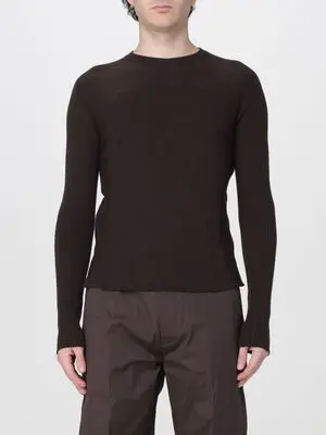 Rick Owens Slim Fit Crewneck Jumper In Pure Virgin Wool With Ribbed Cuffs