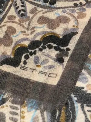 Etro Paisley Print Wool, Cashmere And Silk-blend Scarf