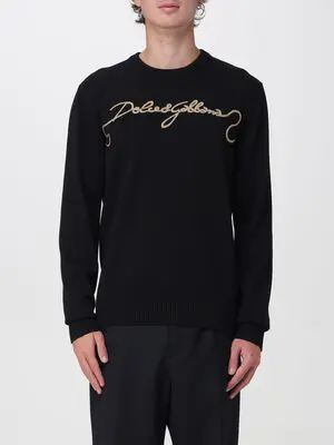 Dolce & Gabbana Crewneck Jumper In Pure Virgin Wool With Chest Logo Embroidery
