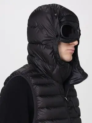 C.P. COMPANY Quilted Nylon Padded Gilet With Hood And Iconic Goggle Lenses