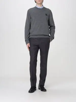 Burberry Crewneck Sweater In Pure Wool With Embroidered Ekd Logo